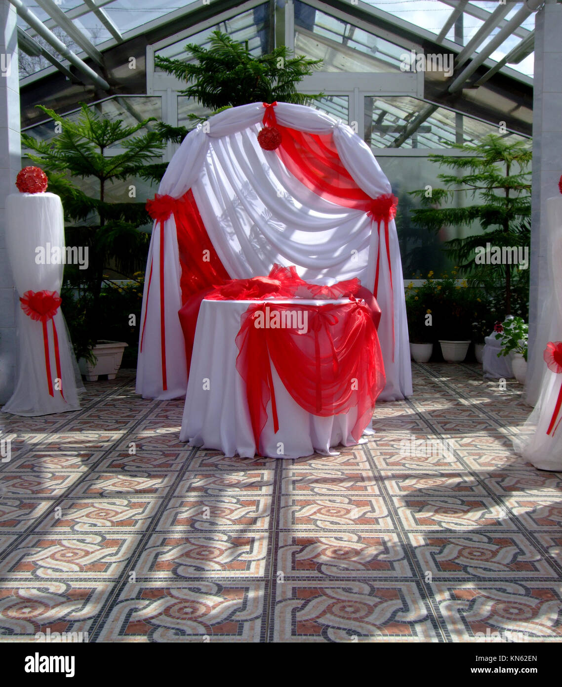Hall for a wedding celebration in the botanical garden Stock Photo - Alamy