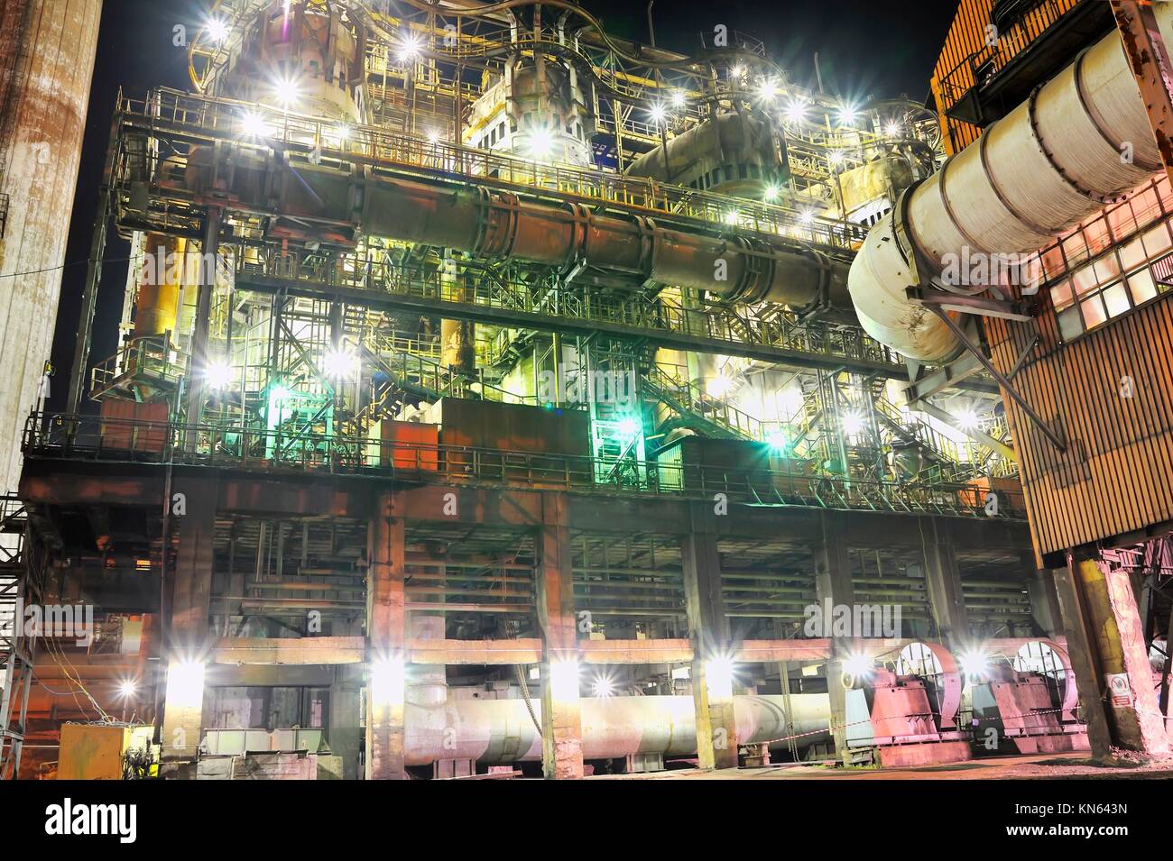 steel plant at night Stock Photo - Alamy