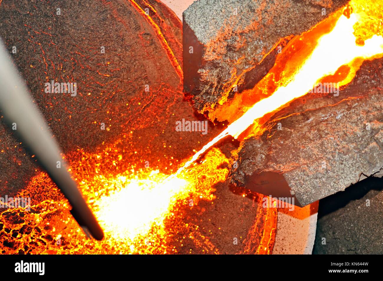 pouring molten steel Stock Photo - Alamy