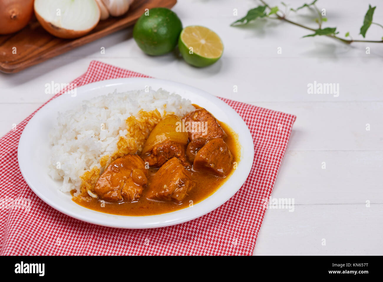 Delicious and spicy Chicken curry roast from Indian cuisine Stock Photo ...