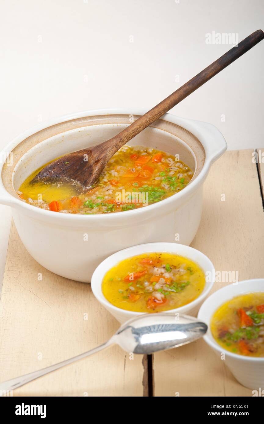 traditional Syrian barley broth soup Aleppo style called talbina or ...