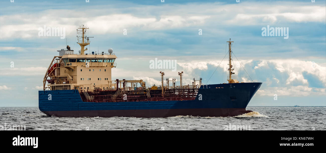 Blue tanker. Toxic substances and petroleum products transfer Stock ...