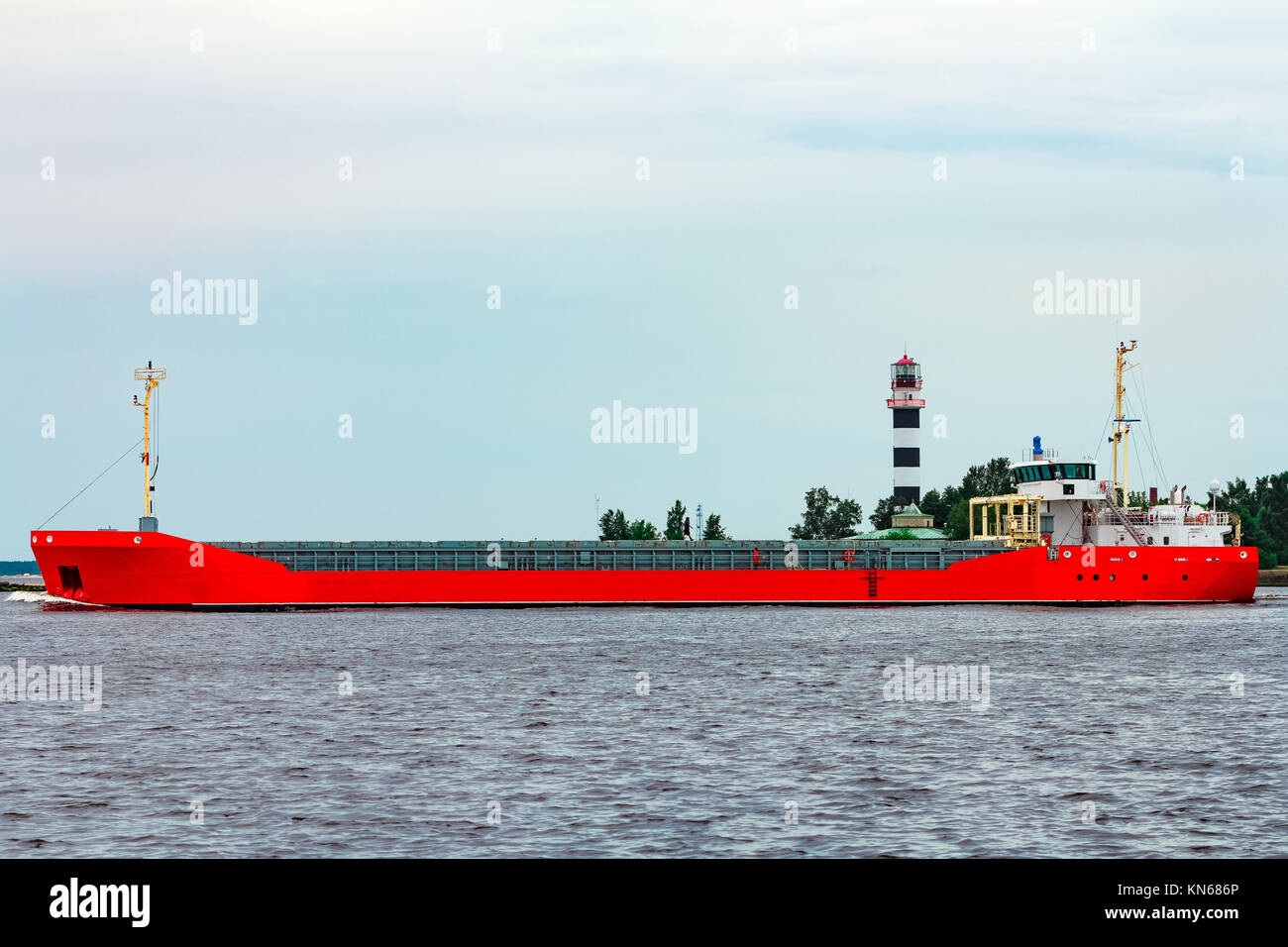 Orange cargo ship. Logistics and merchandise transportations Stock ...