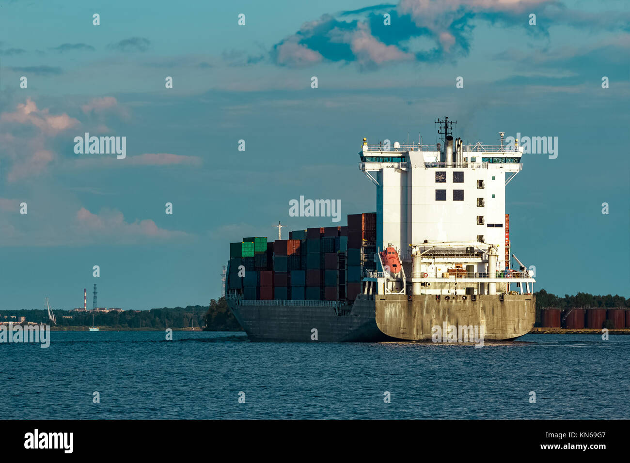 Black container ship. Global logistics and production transfer Stock ...