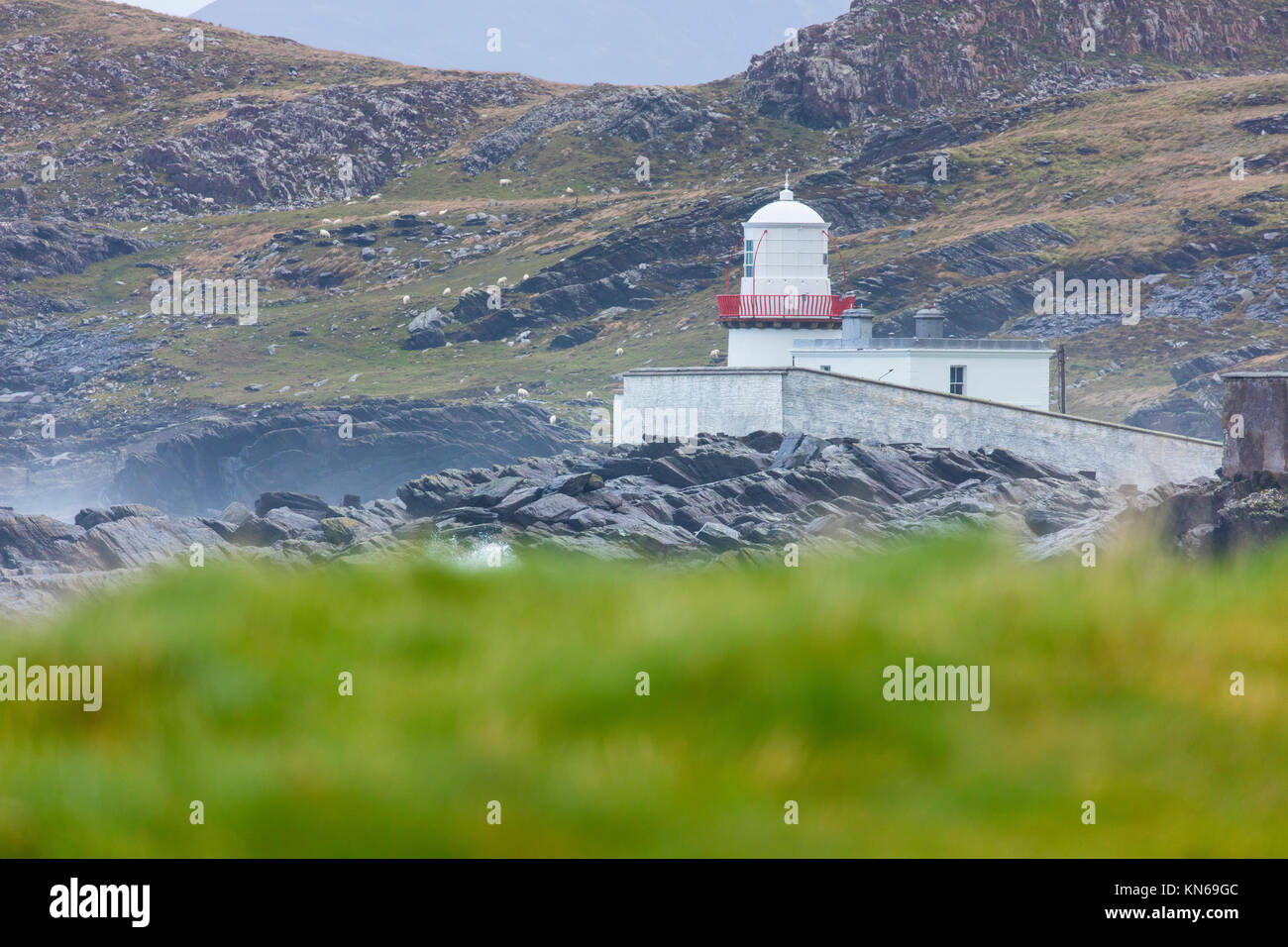 Fort Point Lighthouse, Valentia Island, Iveragh Peninsula, County Kerry ...