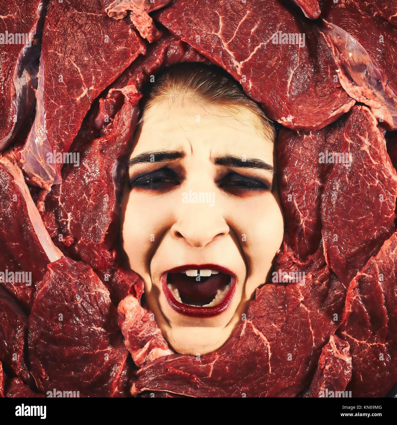 Red meat beef woman hi-res stock photography and images - Alamy