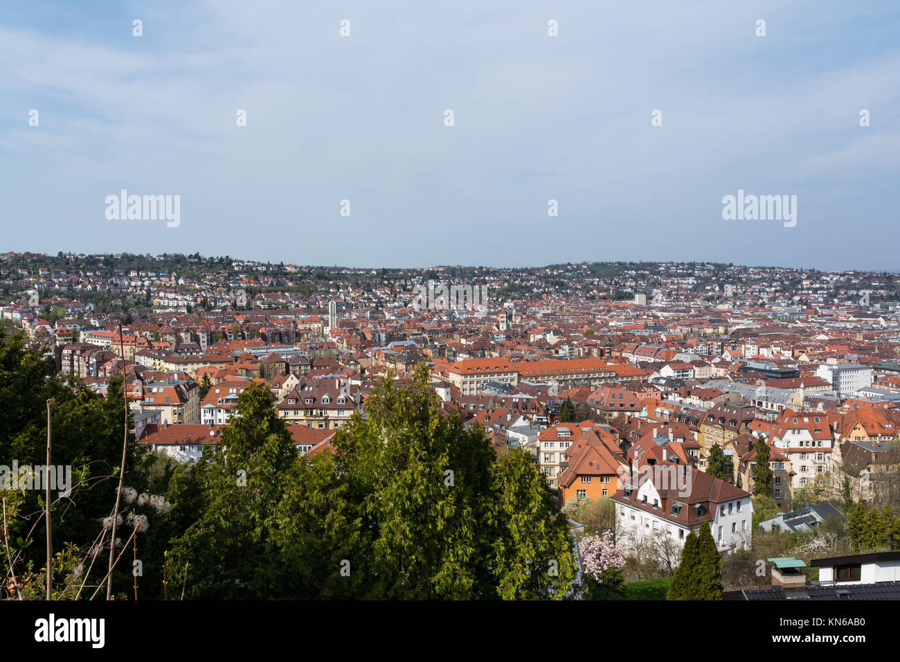 Stuttgart Kessel Landscape Blue Sky Foggy Beautiful Day Orange European ...