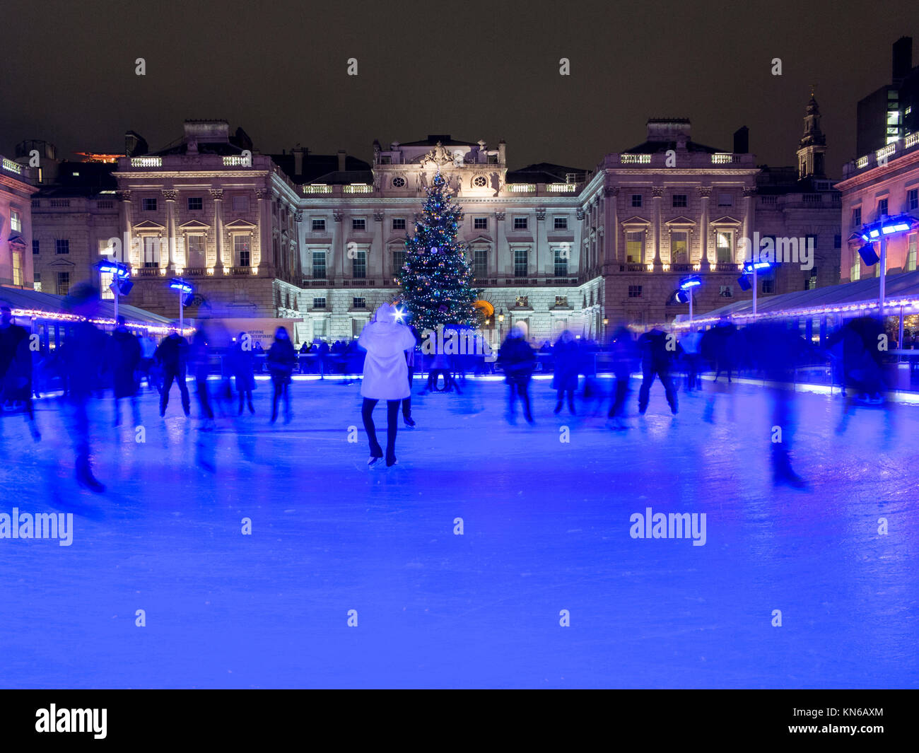 Skaters enjoying the ice rink at Christmas time at Somerset House Stock ...