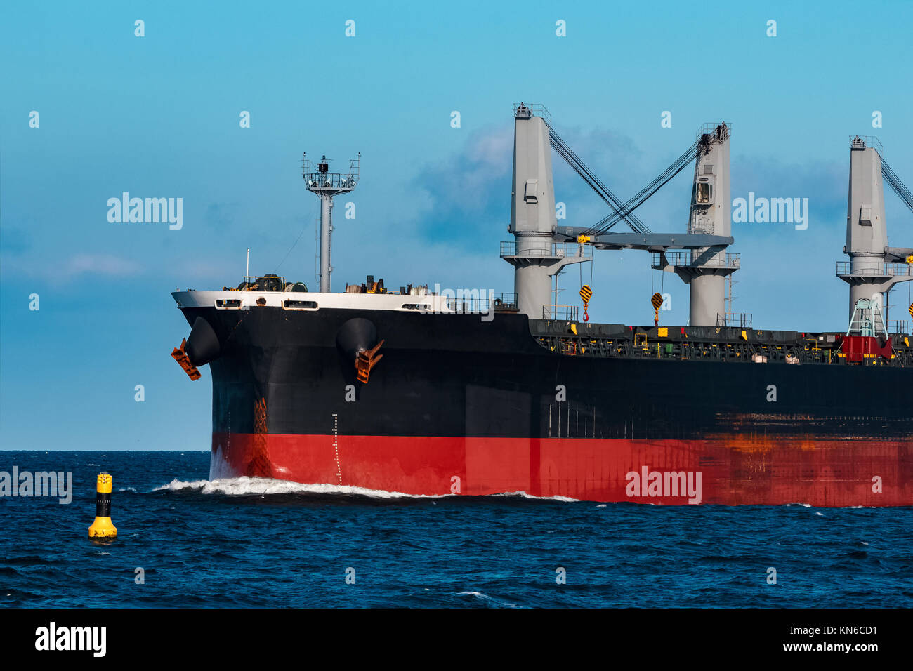 Black bulker ship. Logistics and merchandise transportations Stock ...