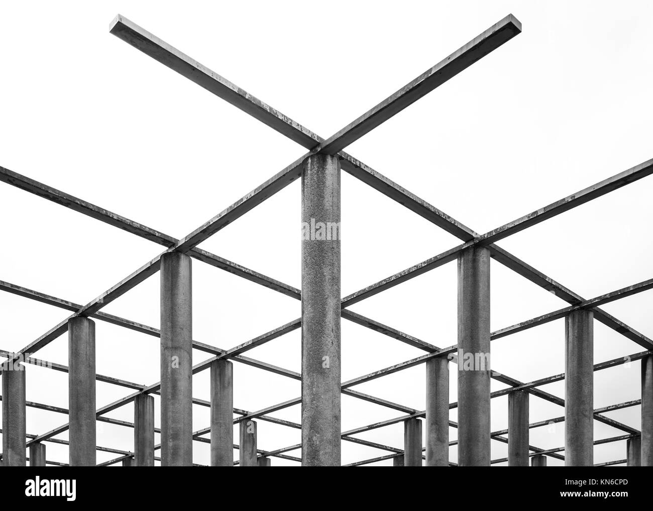 Cement Columns Chair Rough Texture Perspective Overhead Grid Geometric ...