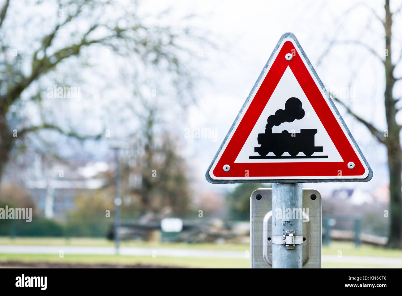 Train Sign Warning Red Caution Traffic Law Rules Triangle Metal Bright ...