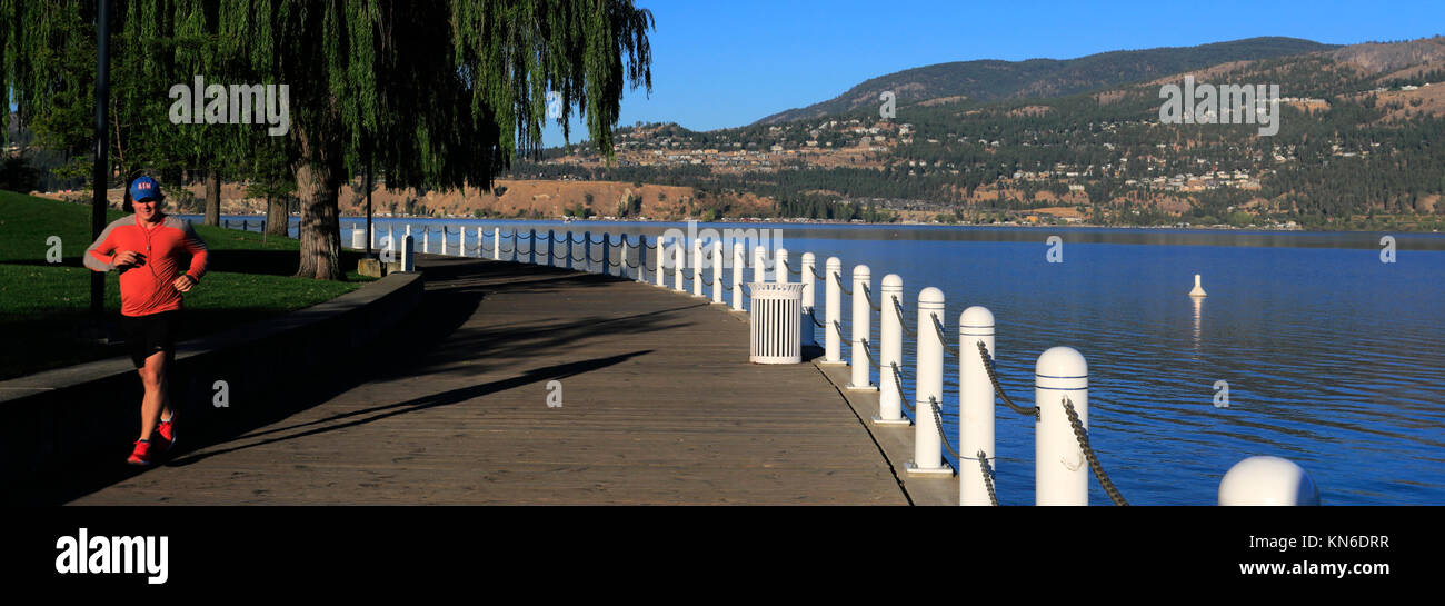 Sunrise over Okanagan Lake, Waterfront Park, Kelowna City, Okanagan ...
