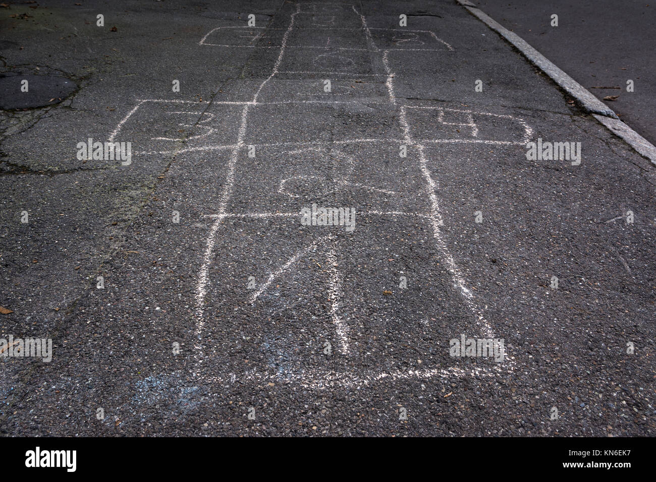 Hop Scotch Board Chalk Numbers One Fade Out Detail Children Game ...
