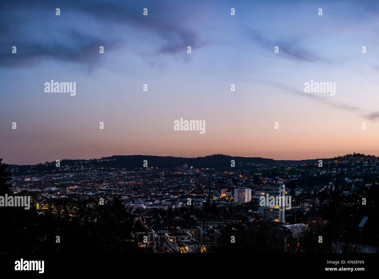 Stuttgart Cityscape Landscape Capital City Baden Wuerttemberg Day Night ...