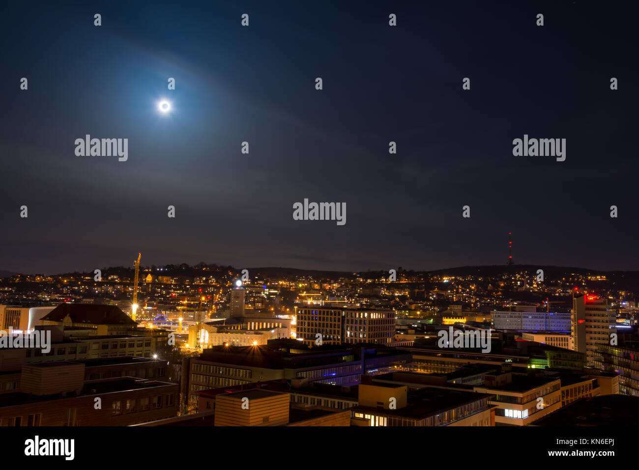 Stuttgart Cityscape Landscape Capital City Baden Wuerttemberg Day Night ...