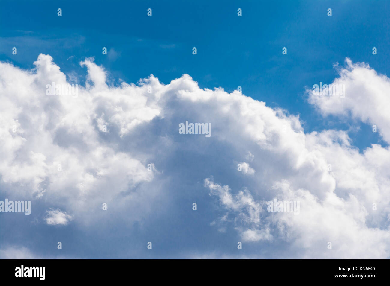 White Clouds Blue Sky Fluffy Sun Flare Airplane Trail Sunny Daytime ...
