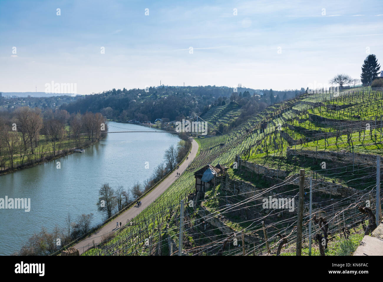 European River Max Eyth See Stuttgart Vineyards Sunny Landscape ...