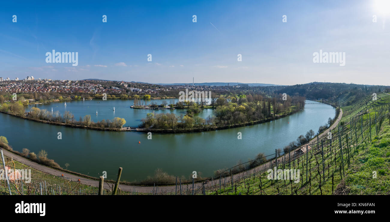Max Eyth See Lake River Stuttgart Germany Landscape Blue Skies Water ...