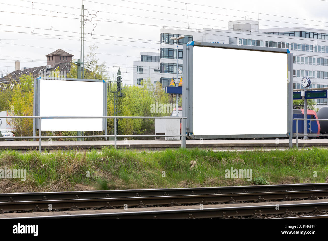 Blank Advertisement Sign City Urban Public White Isolated Clipping Path ...