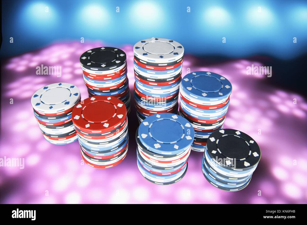 Stacks of Gaming Chips Stock Photo - Alamy