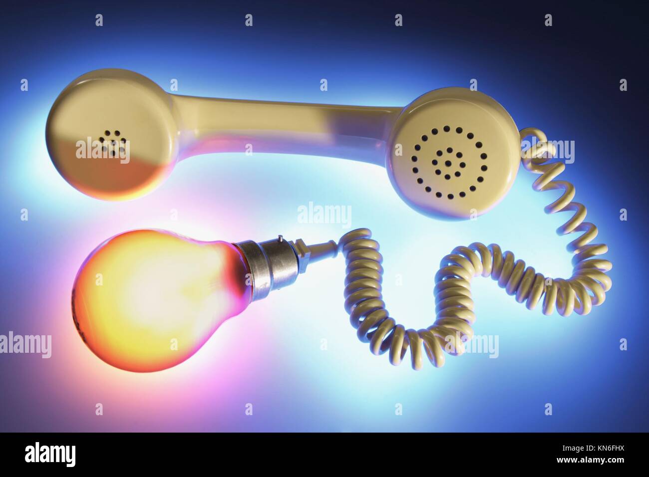 Light Bulb and Telephone Receiver Stock Photo - Alamy