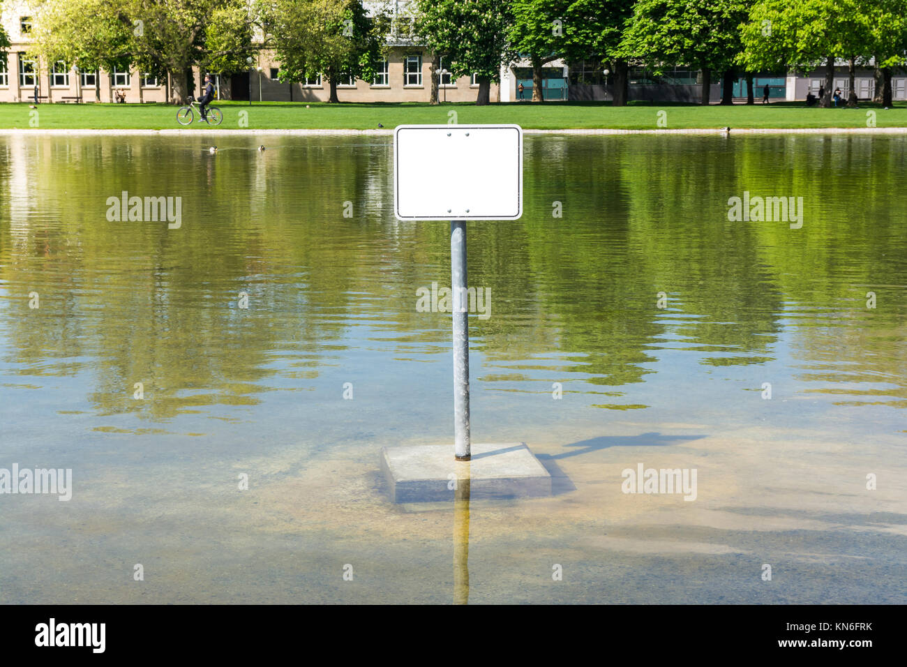 Blank Metal Sign Lake Water Warning Empty Copyspace Public Outdoors ...