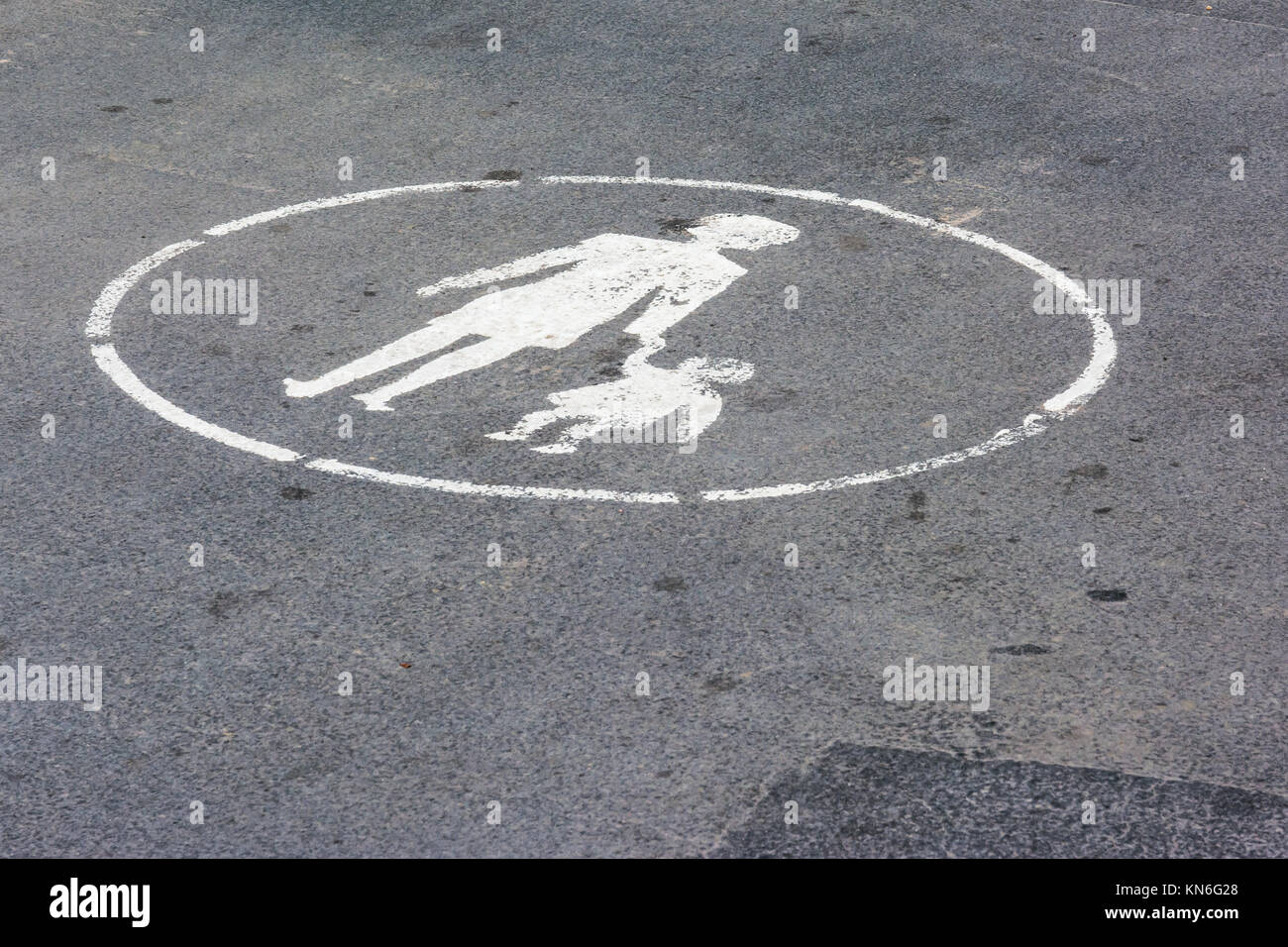 Pedestrian Crossing Walking Path Mark Sign Asphalt White Painted Stock ...