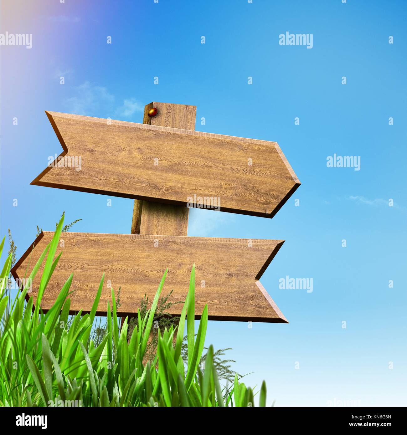 Wooden crossroad sign hi-res stock photography and images - Alamy