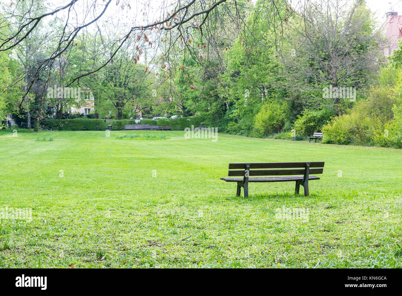Cool Temperature Park Outdoors Overcast Weather Cold Cloudy Day Green ...