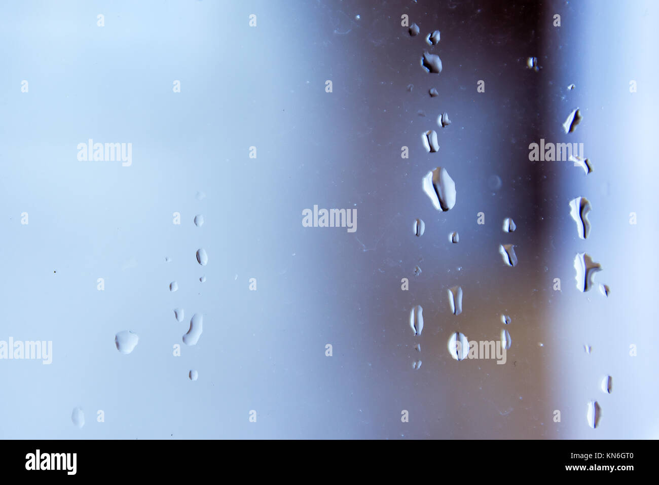 Window Glass Raindrops Cold Weather Blue Droplets Falling Storm Daytime ...