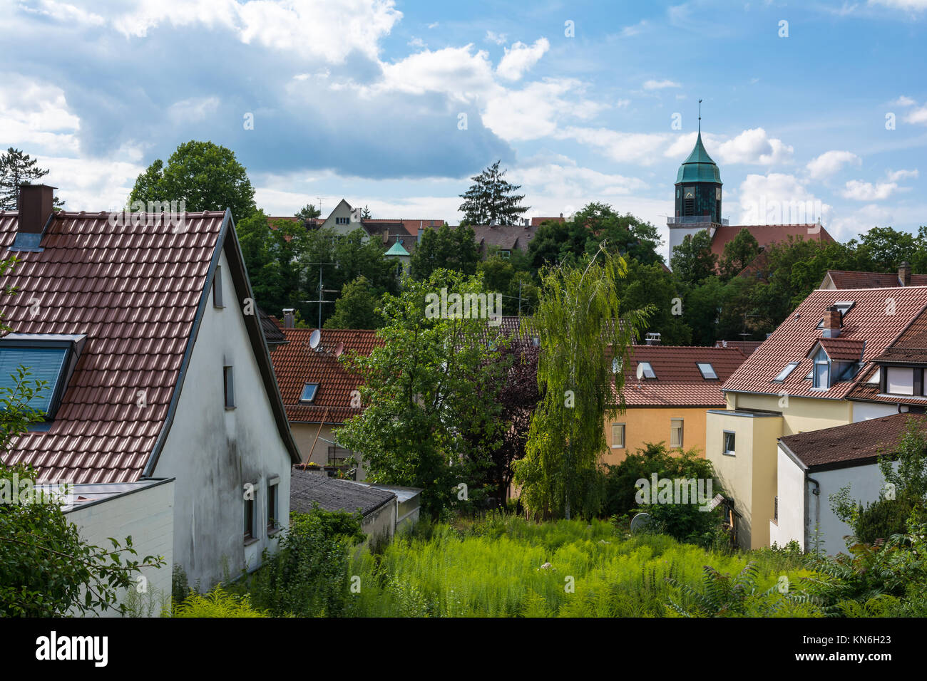 German Town Residential Area Aerial Rooftops European Culture Stuttgart ...
