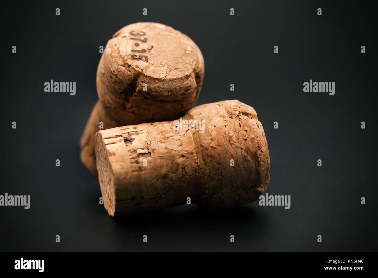 cork from champagne on black background Stock Photo - Alamy