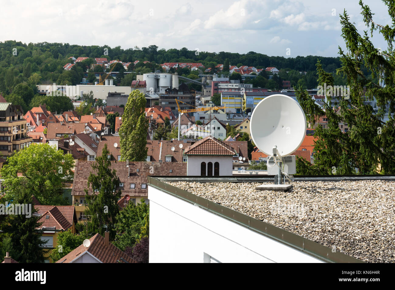 Outdoor Home Satellite Dish Rooftop Commercial Object Isolated Focus ...