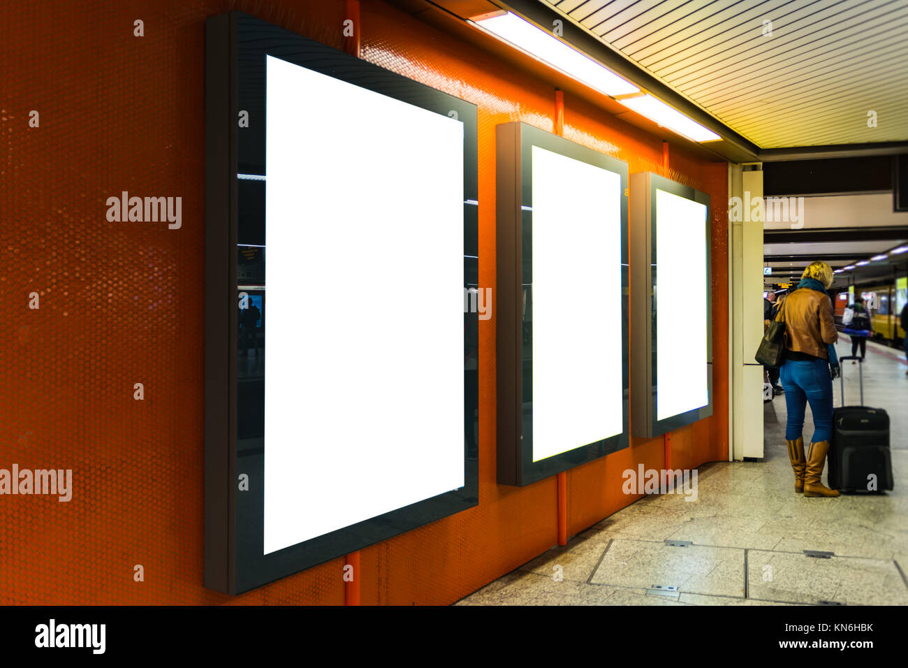 Subway Ad Space Blank Isolated White Copy Space City Urban Environment ...