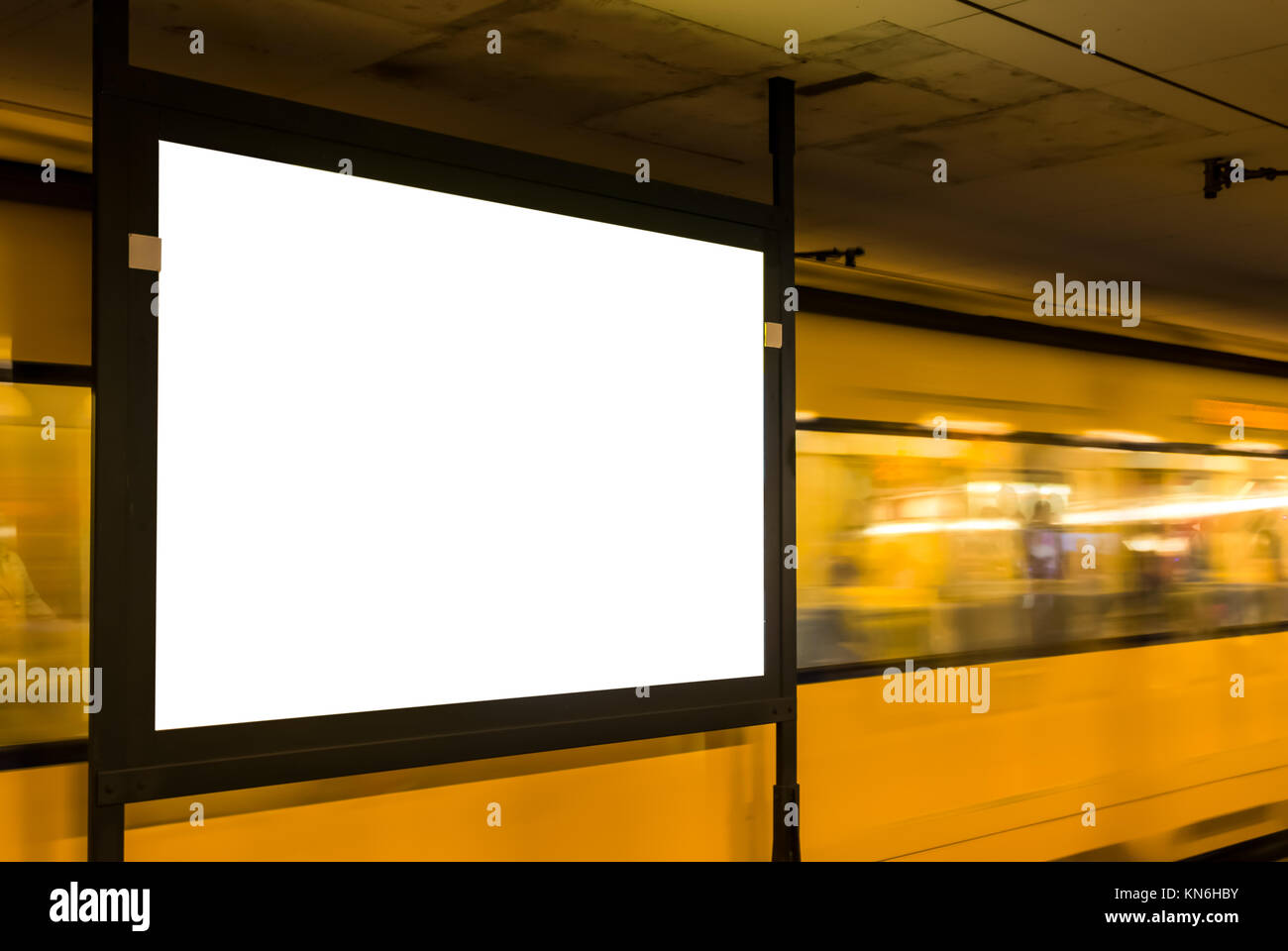 Subway Ad Space Blank Isolated White Copy Space City Urban Environment ...