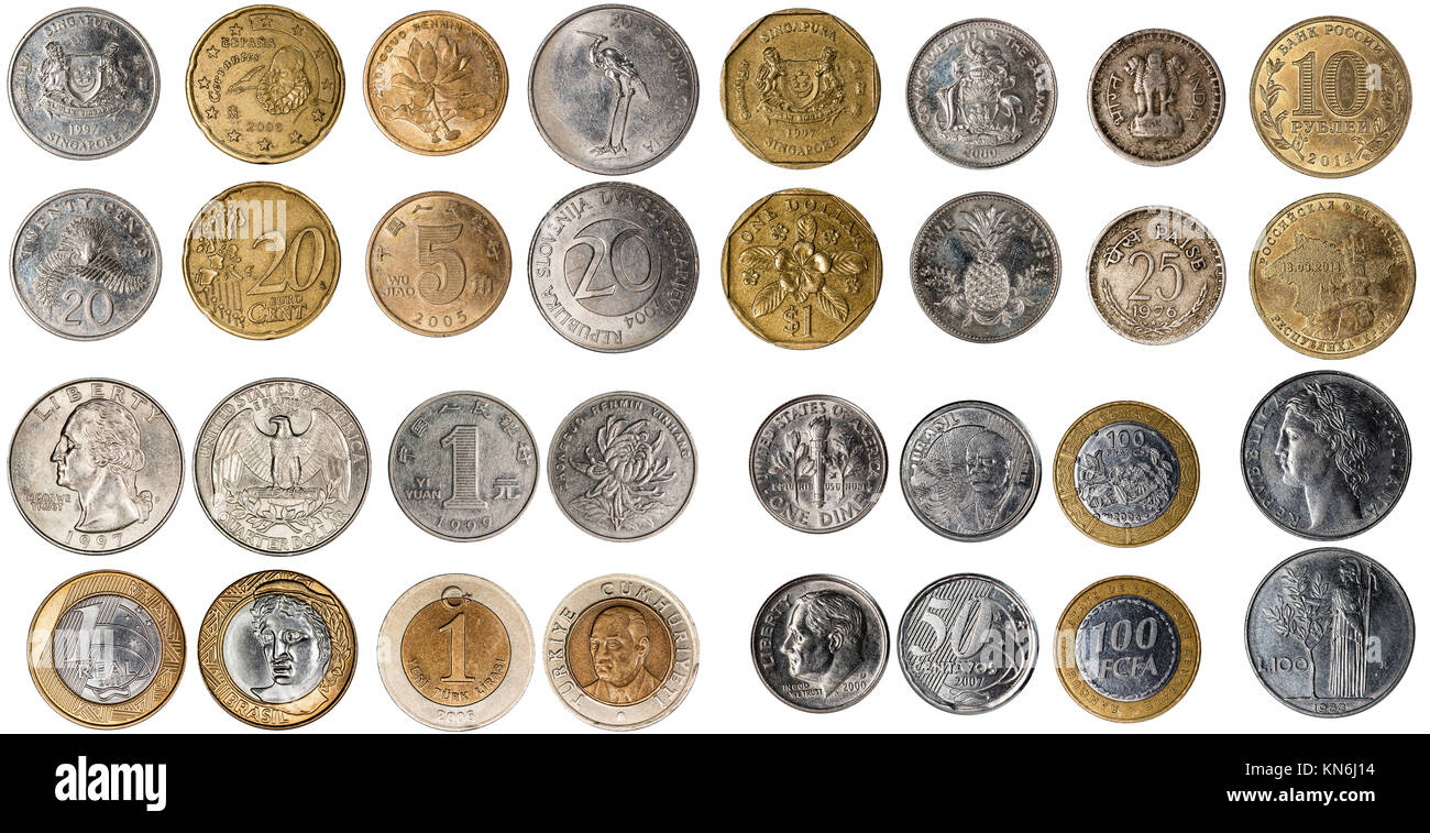 coin set, isolated Stock Photo - Alamy