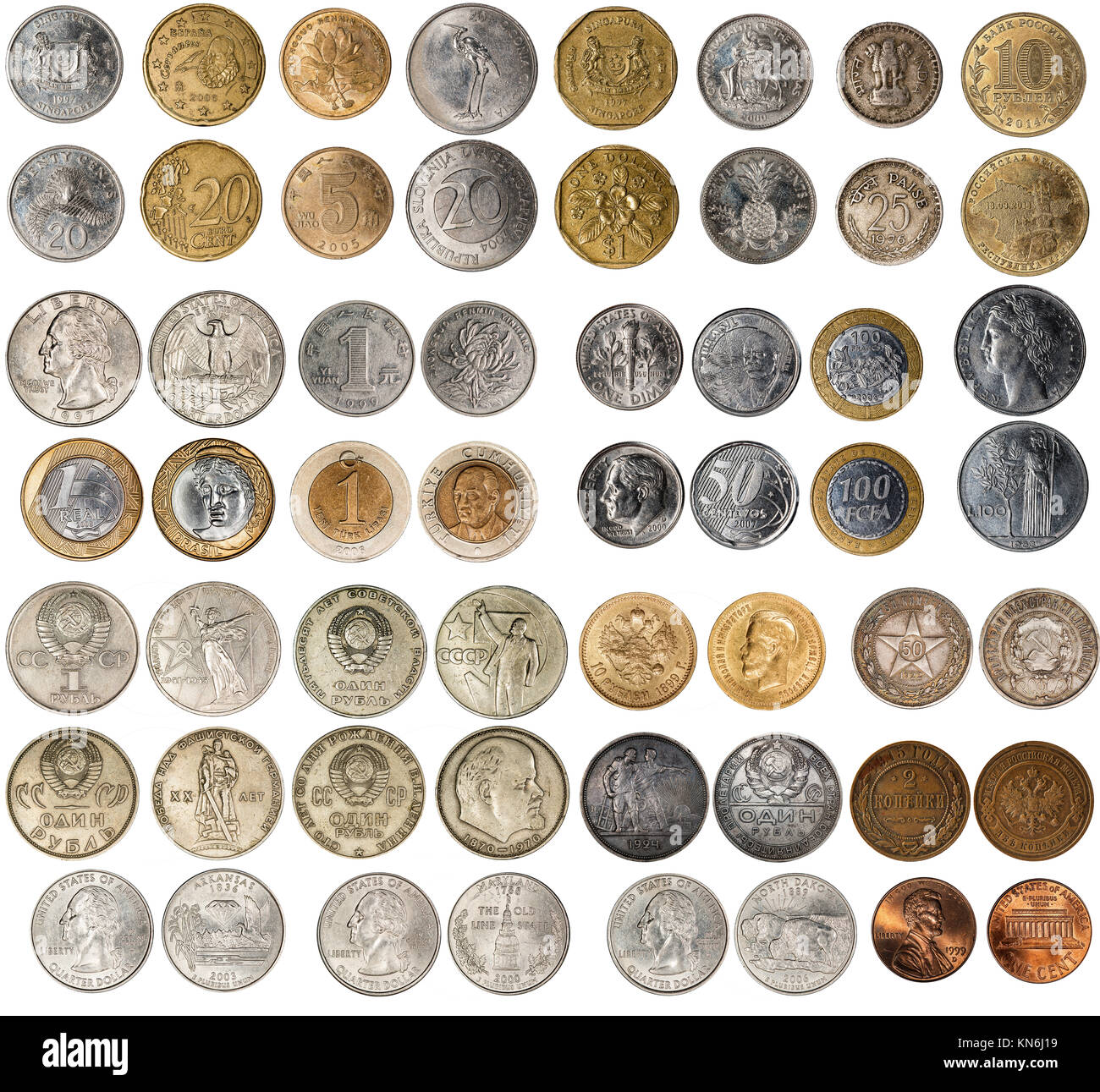 coin set, isolated Stock Photo - Alamy