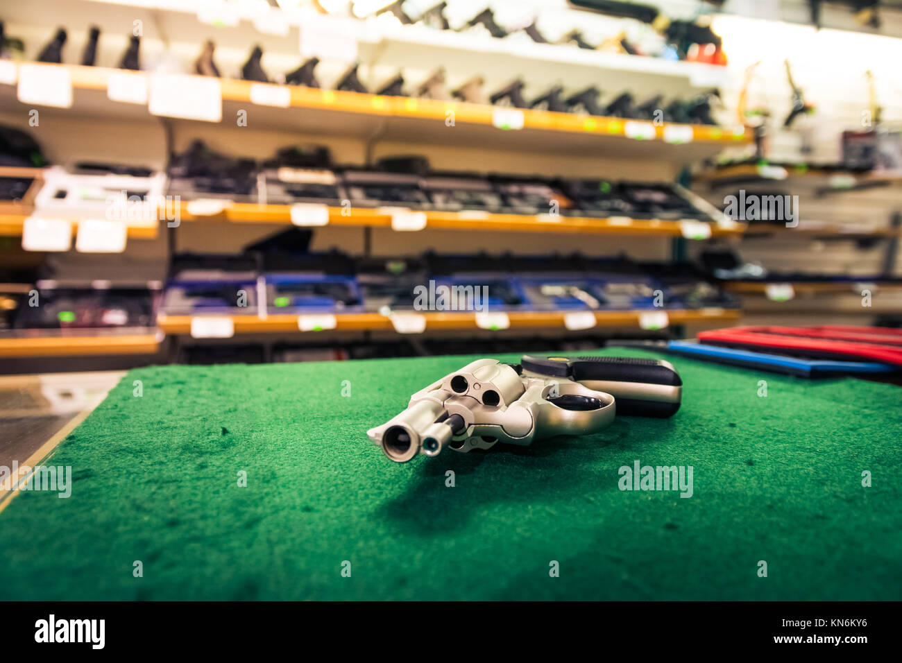 Revolver Pistol Gun Store Detail Weapons Deadly Clean New Shop Isolated ...