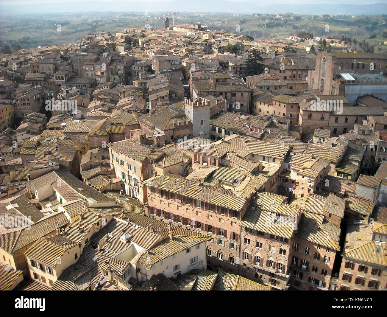 Scenery of Siena, a beautiful medieval town in Tuscany, with view of ...