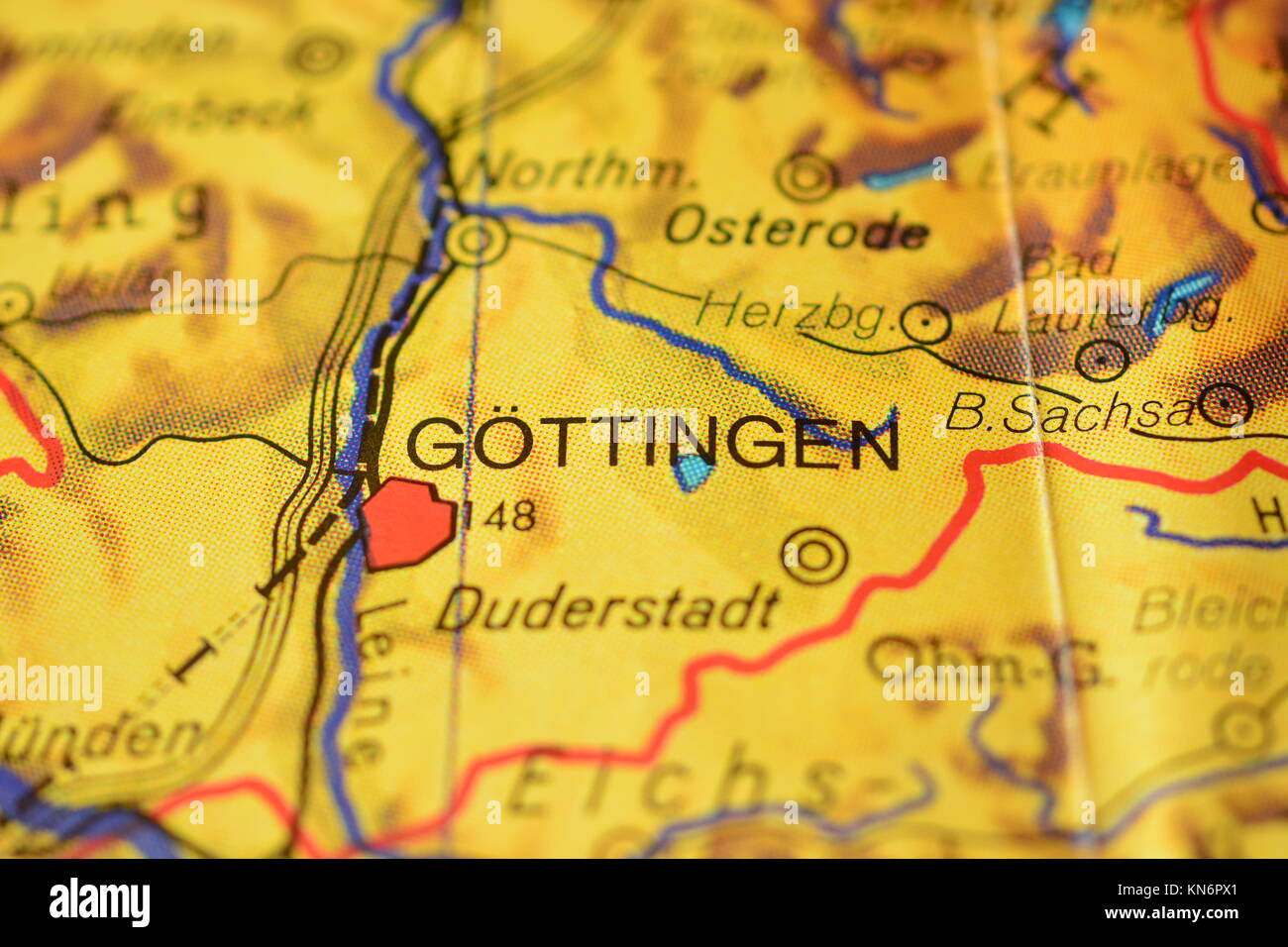 City name GÖTTINGEN on a map Stock Photo - Alamy