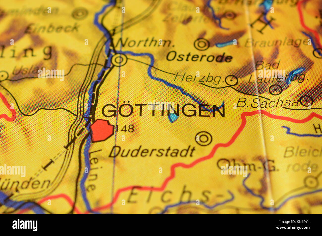 City name GÖTTINGEN on a map Stock Photo - Alamy
