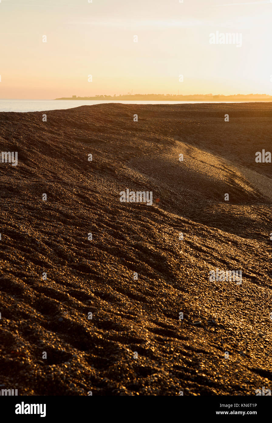 Beautiful and unique sunset landscape at Shingle Street, Suffolk ...