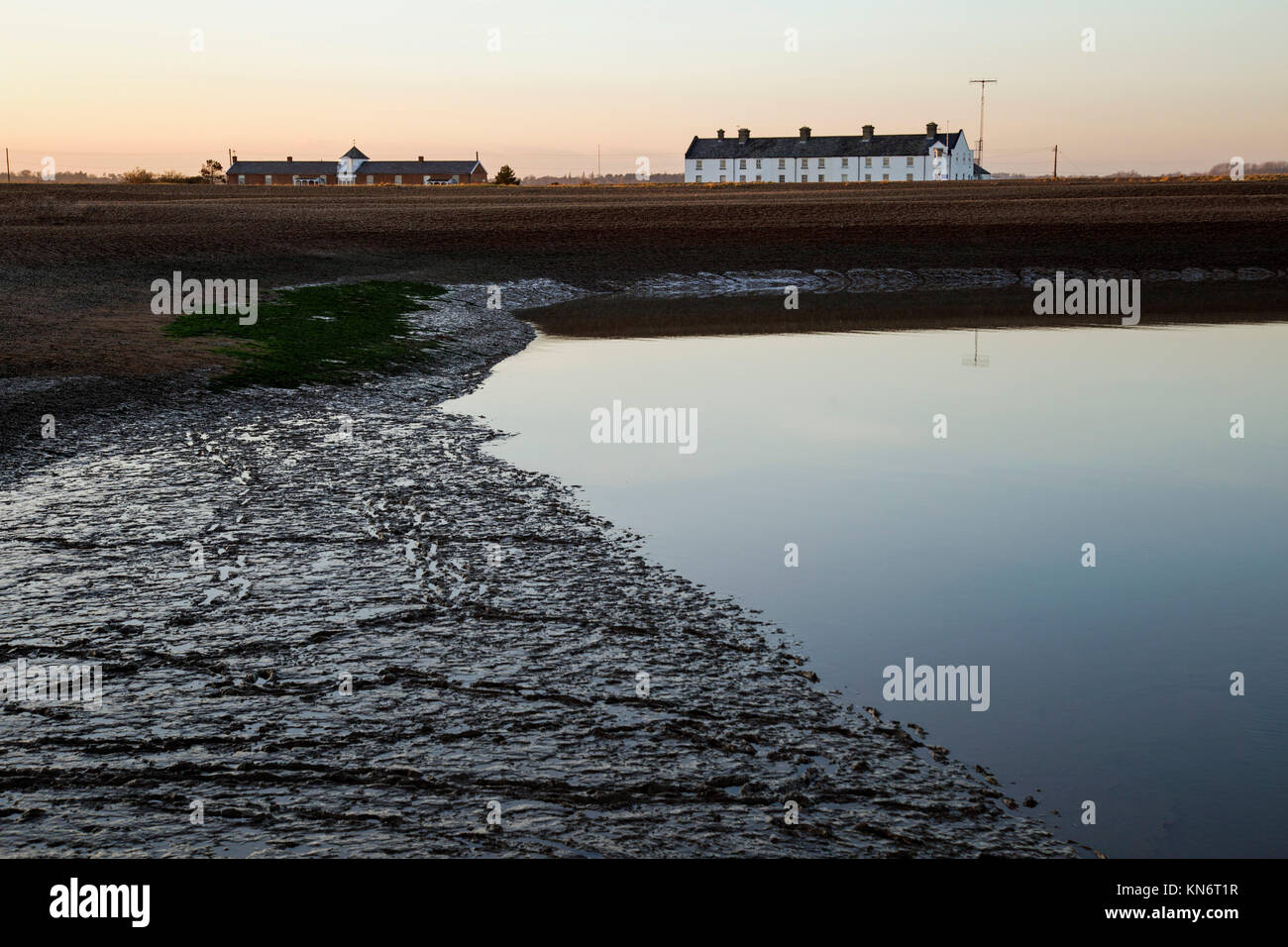 Beautiful and unique coastal landscape during sunset at Shingle Street ...