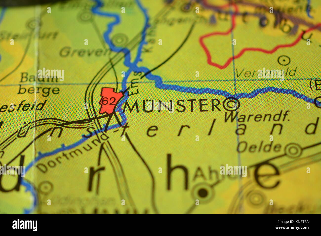 City name MÜNSTER on a map Stock Photo - Alamy