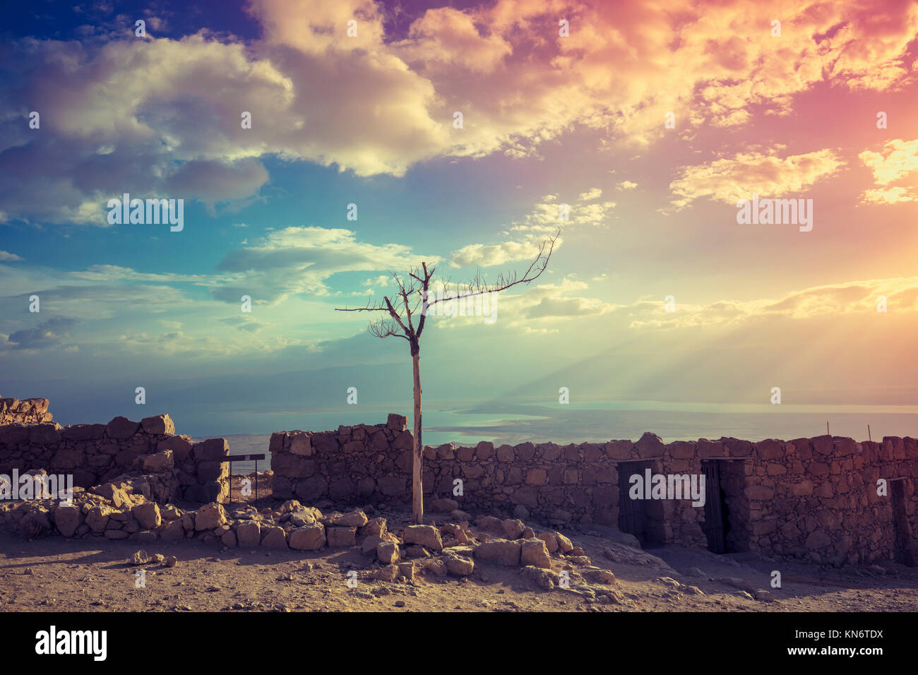 Sunrise over Masada fortress. Israel Stock Photo - Alamy
