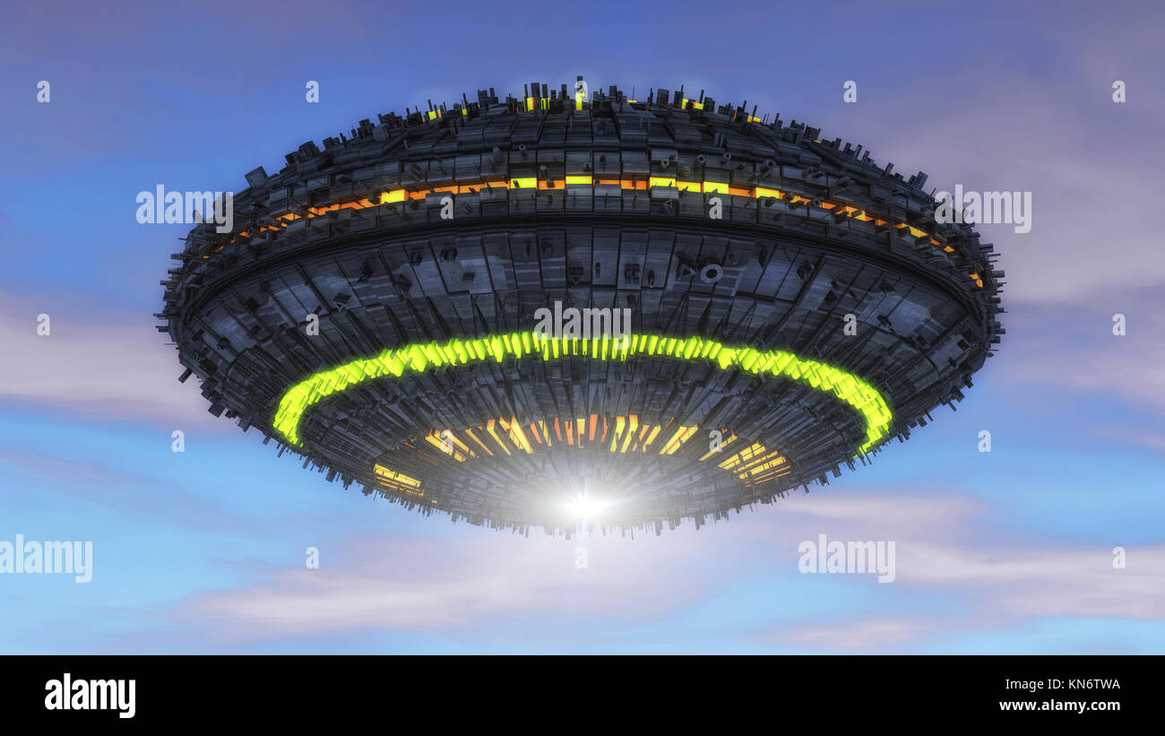 3D rendering. Futuristic alien Spaceship Stock Photo - Alamy