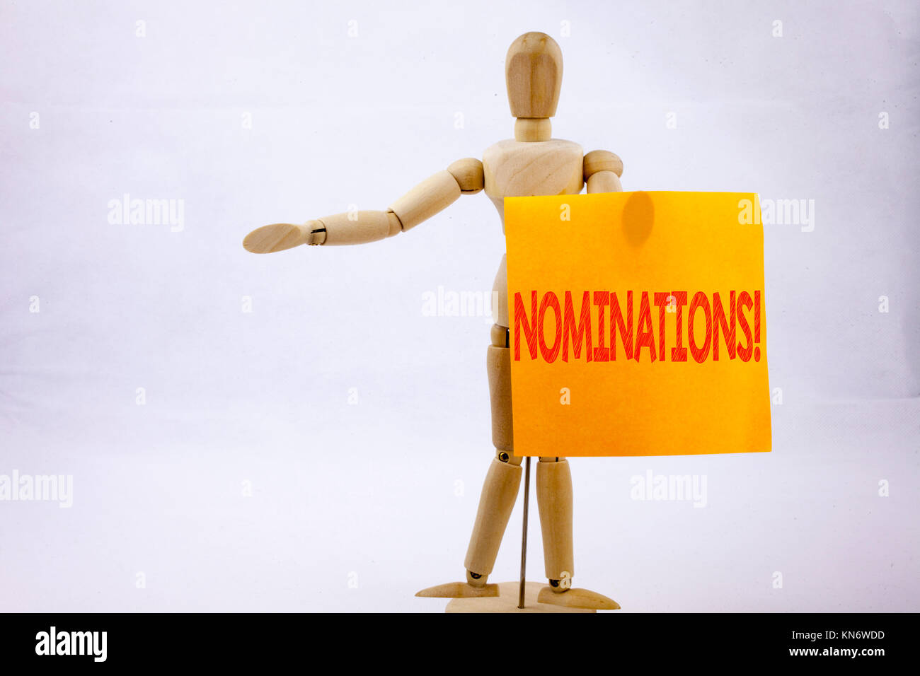 Conceptual hand writing text caption inspiration showing Nominations ...