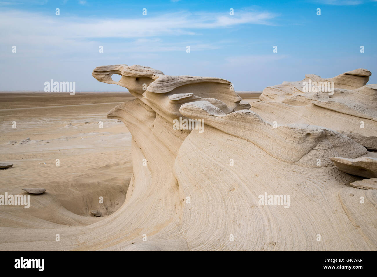 Al Wathba sand stones or Fossil Dunes in the desert of Abu Dhabi ...