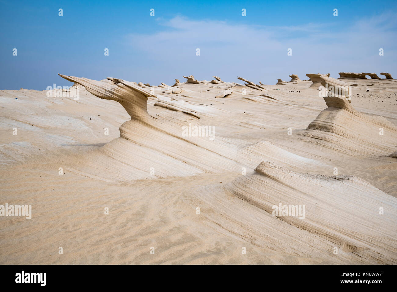 Al Wathba sand stones or Fossil Dunes in the desert of Abu Dhabi, UAE ...