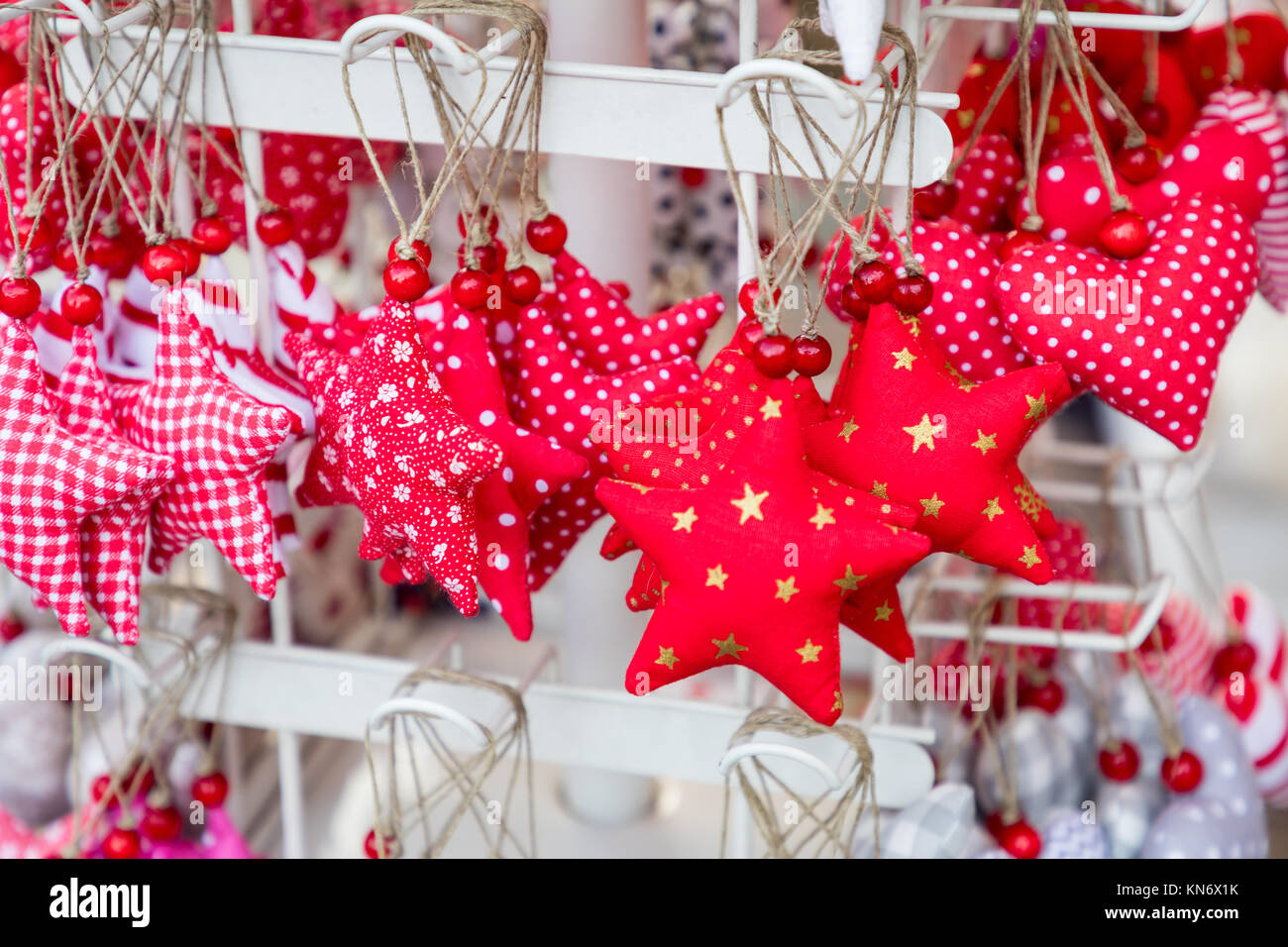 Colorful decorations on the Christmas market Stock Photo - Alamy